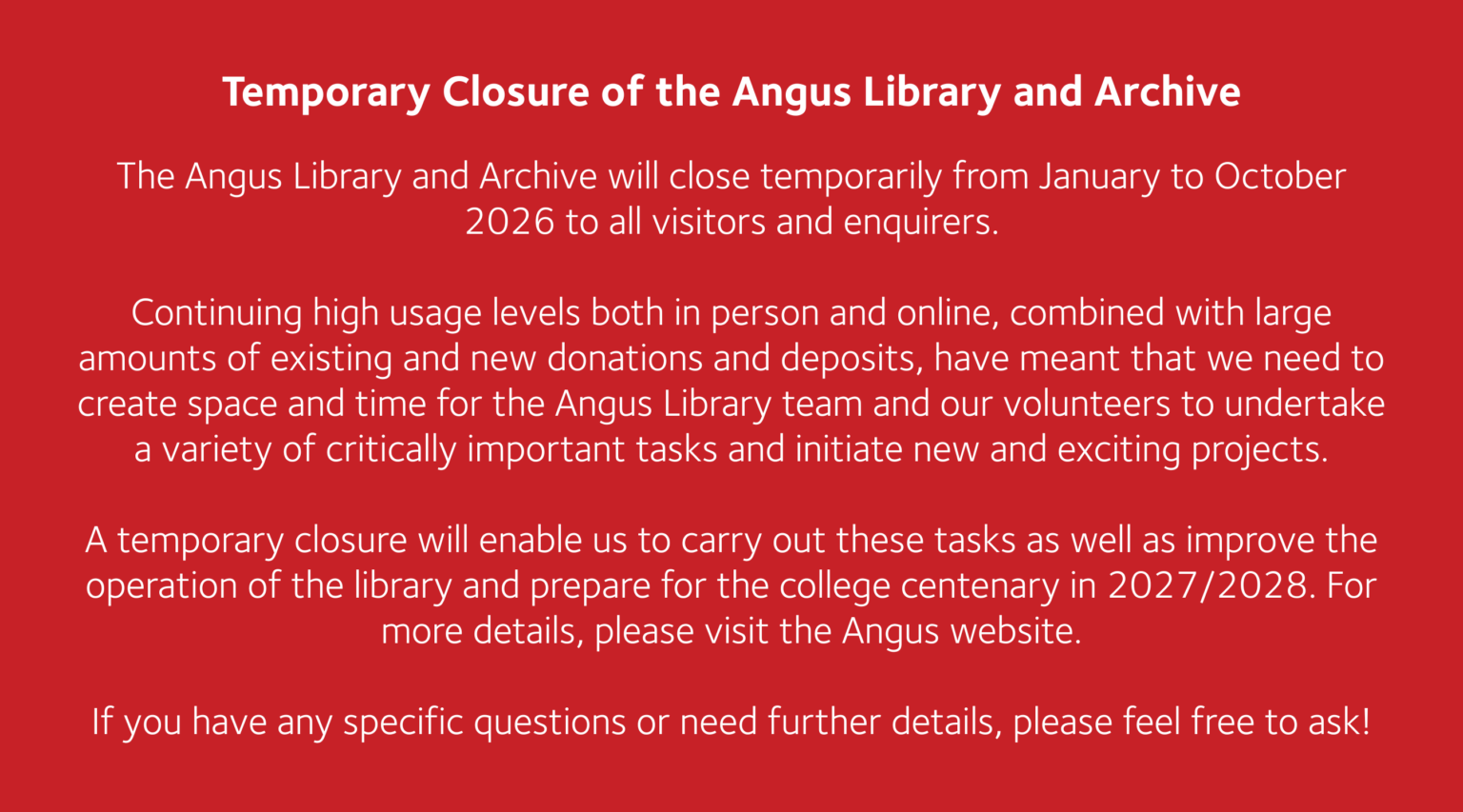 Angus Library and Archive